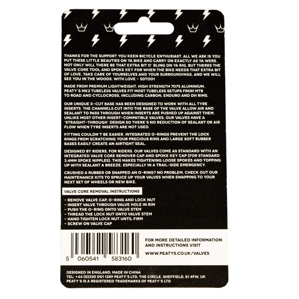 Peaty's x 50TO01 (MK2) Tubeless Valves - 42mm - from HighonBikes – High ...