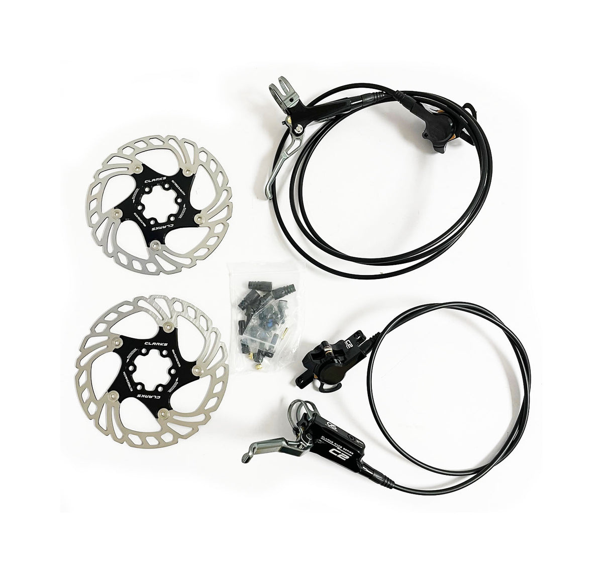 Clarks CRS C2 CNC 2 Piston Hydraulic Disc Brake Set - Front & Rear ...